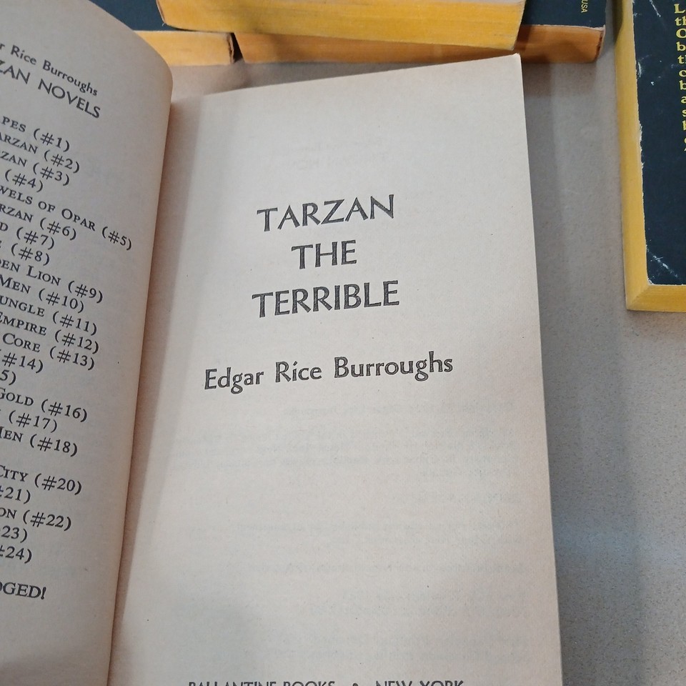 Lot of 5 Tarzan Paperback Ballantine Novels Edgar Rice Burroughs 1970s ...