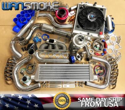 T3/T4 Turbo Kit Bolt-On AC Retain for Civic DX LX EX CX Sohc D15B D16A ...