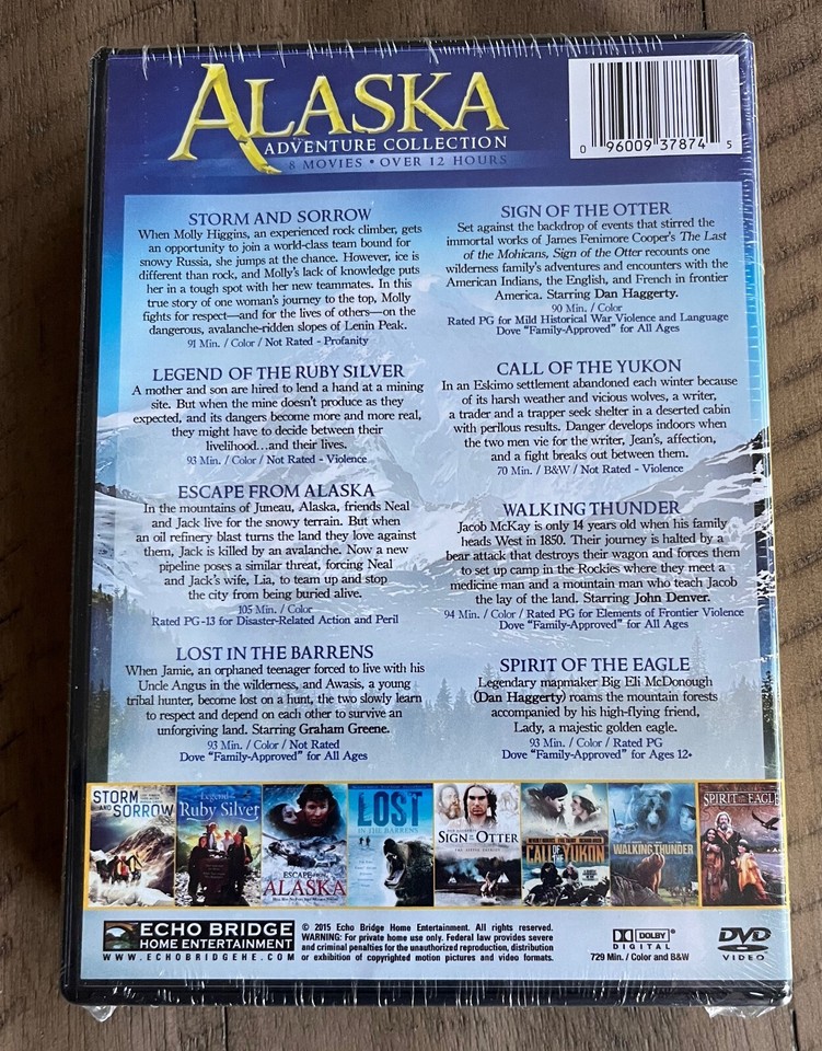 ALASKA ADVENTURE Collection, 2 New DVDs ( 8 Movies ) in Original Shrink ...