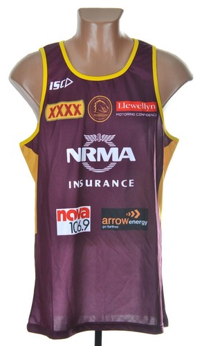 BRONCOS BRISBANE AUSTRALIA NRL RUGBY LEAGUE VEST SHIRT JERSEY ISC SIZE ...