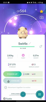 Shiny Swirlix (male) Pokemon Go Mini PTC | eBay