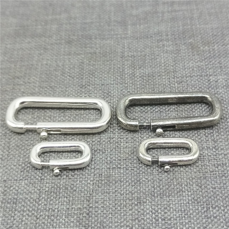 2pcs 925 Sterling Silver Oval Spring Ring Trigger Clasps for Bracelet ...
