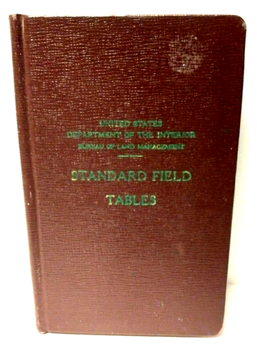 US Department Interior Standard Field Tables & Trigonometric Formulas ...