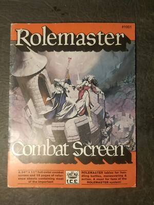 Rolemaster Combat Screen #1001 ICE I.C.E. Original red orange cover RPG ...
