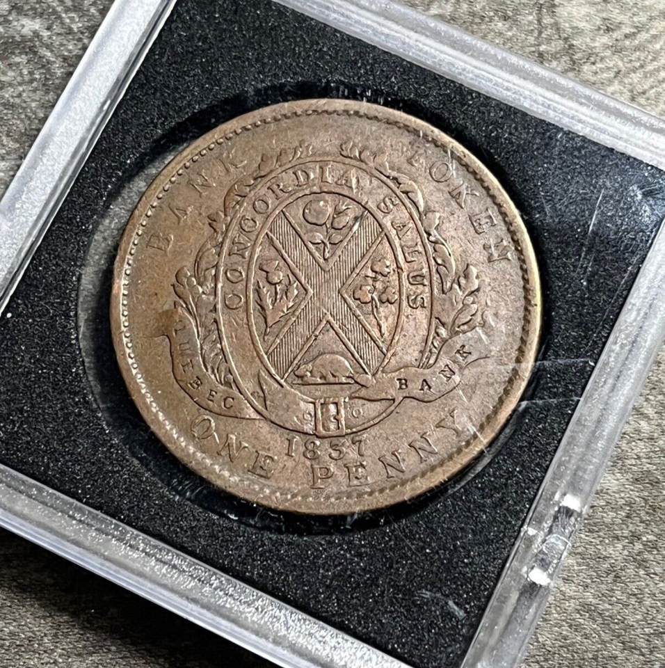 1837 Province de Bas Canada One Penny Token Coin Ex/VF | eBay