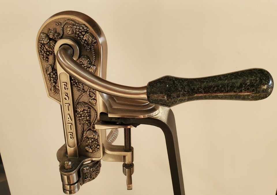 Beautiful Vintage Estate Table Top Wine Bottle Opener w/ Marble Stand ...