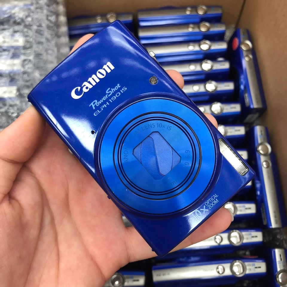 Canon PowerShot ELPH 190 IS Digital Camera Blue 10x Optical Zoom Camera ...