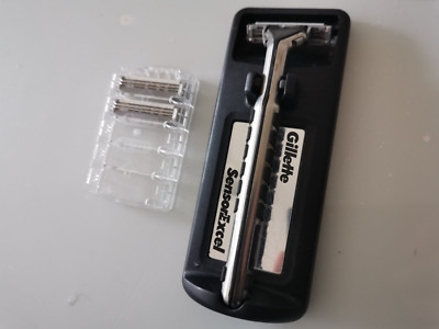 Original Gillette SENSOR EXCEL Razor Métal VINTAGE + 3 Cartridge Good ...