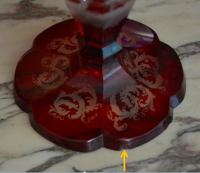 Antique Bohemian ruby red engraved art glass vases - Very rare & unique ...