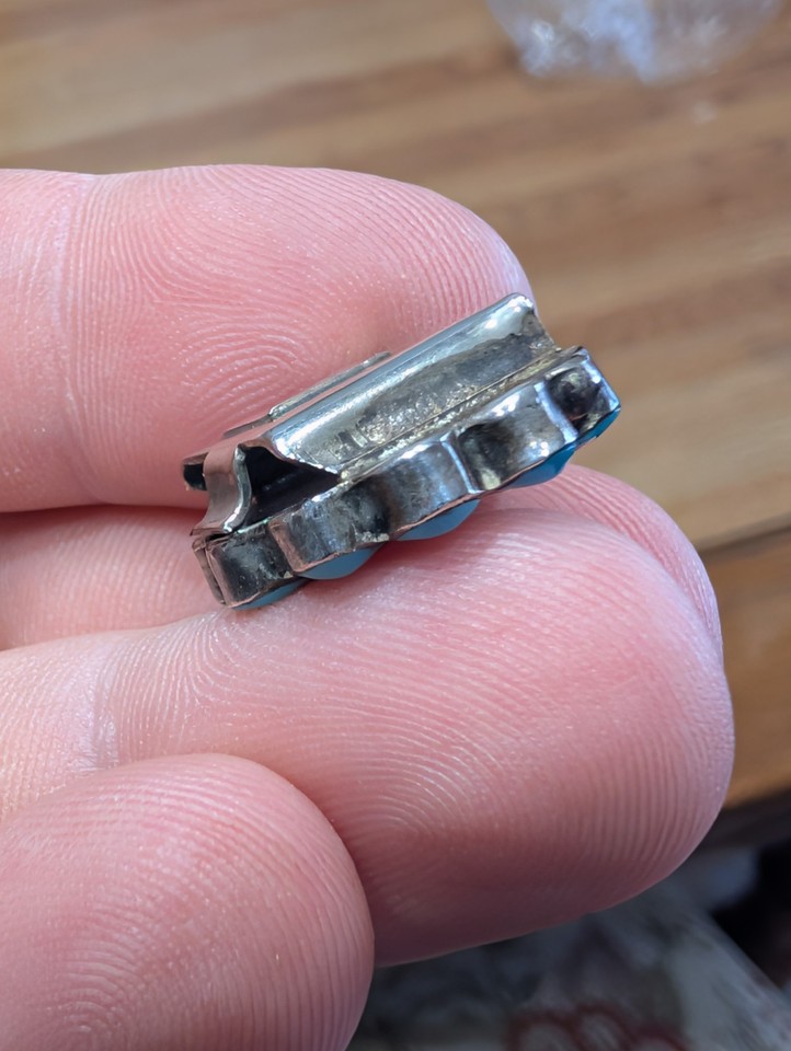 Native American Sterling Silver Turquoise Zuni Sun Face Signed AL ...