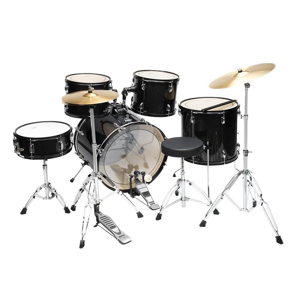 5 Piece Full Size Complete Adult Drum Set Cymbals Kit with Stool ...