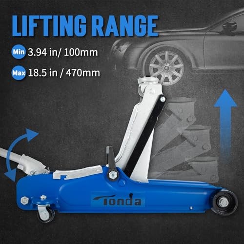 Low Profile Car Jack, 2.5 Ton (5,000 lb) Hydraulic Trolley Floor Jack ...