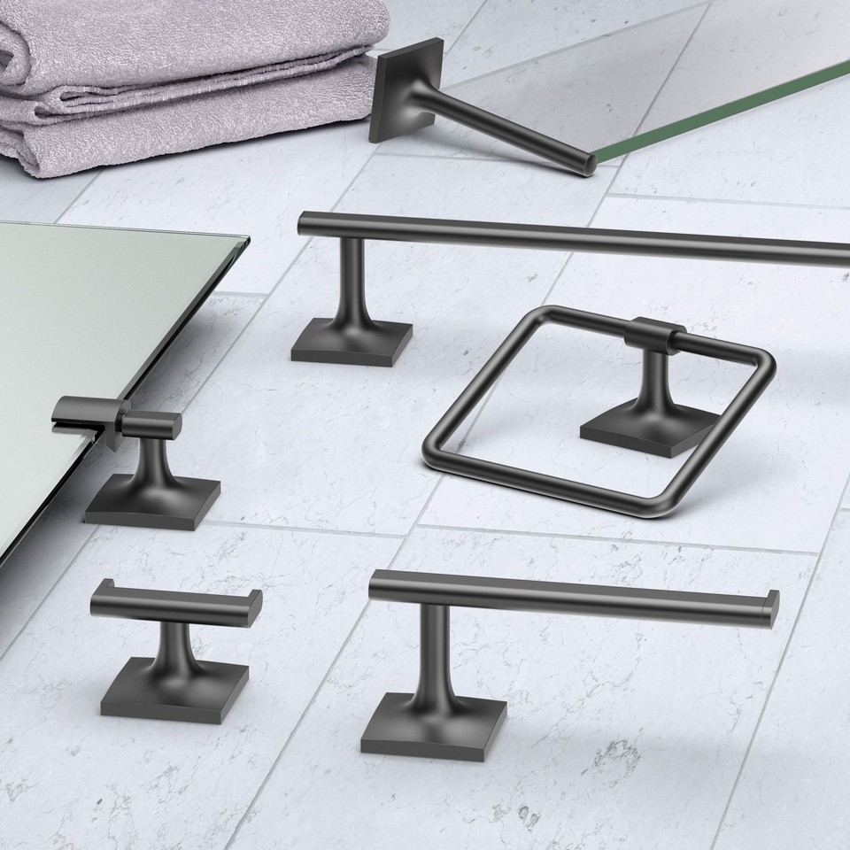 Gatco 5583 Waterline Wall Mounted Euro Toilet Paper Holder - Black | eBay