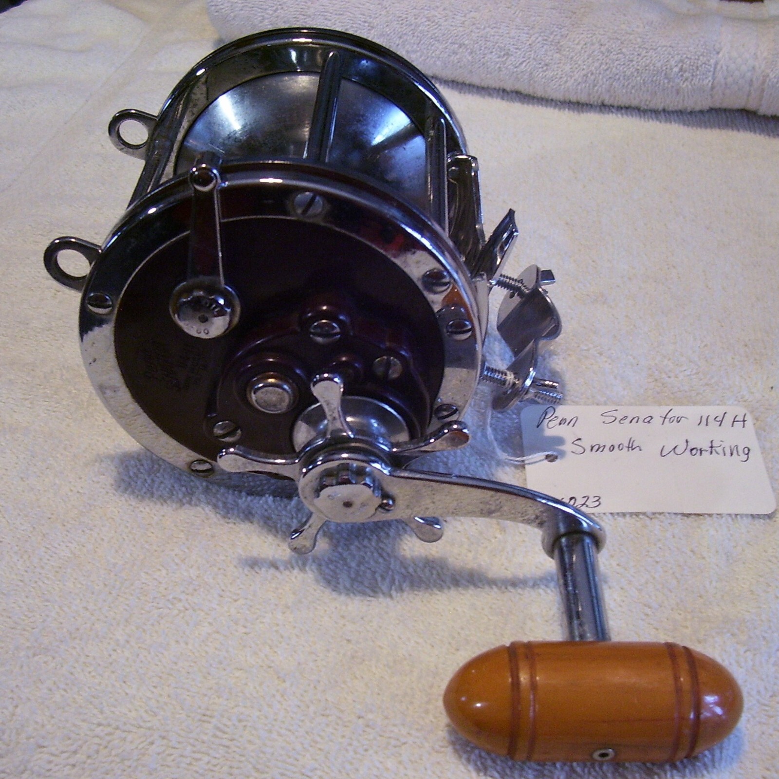 121023 NICE VINTAGE PENN SENATOR 114H REEL SMOOTH WORKING USA BIG GAME ...