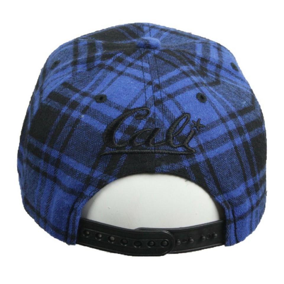 Baseball Cap CALI Sun Hat CA Check Snapback Flat Bill Hip Hop ...