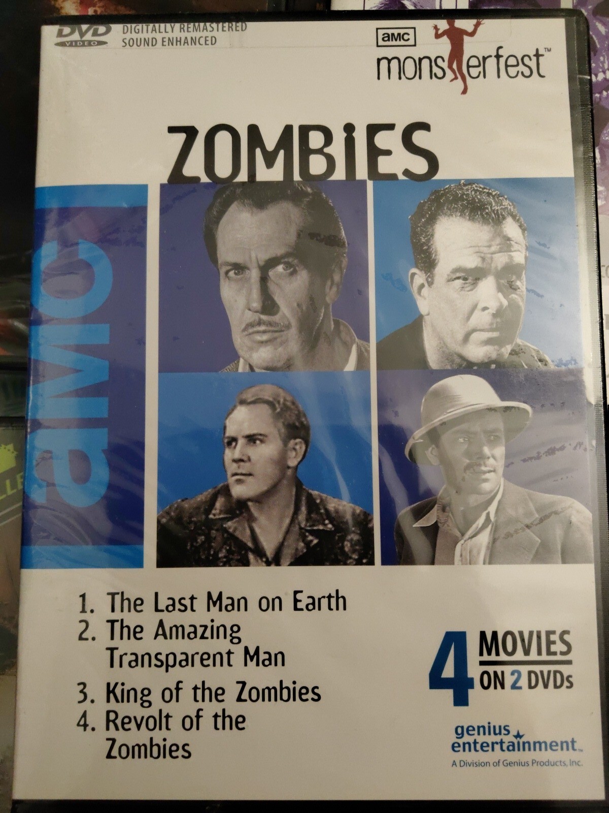 AMC Monsterfest “Zombies” DVD Four Movie Set NEW & SEALED Vincent Price ...