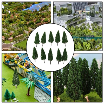 10x Model Pine Trees Green For Scale Railway Layout 15cm SL-16059 Joy ...