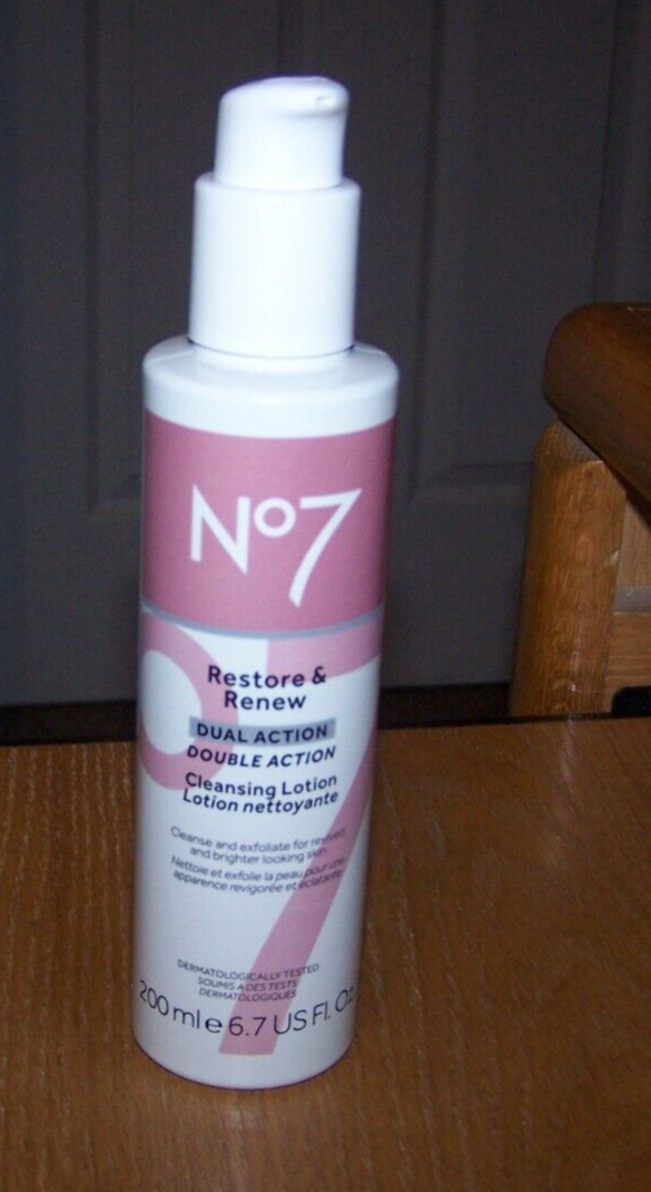 No7 Restore & Renew Dual Action Anti-Aging Facial Cleansing Lotion 6.7 ...