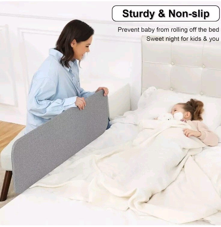 41" Toddler Sleep Fall Preventing Safety Guard Bed Side Rail Folding ...