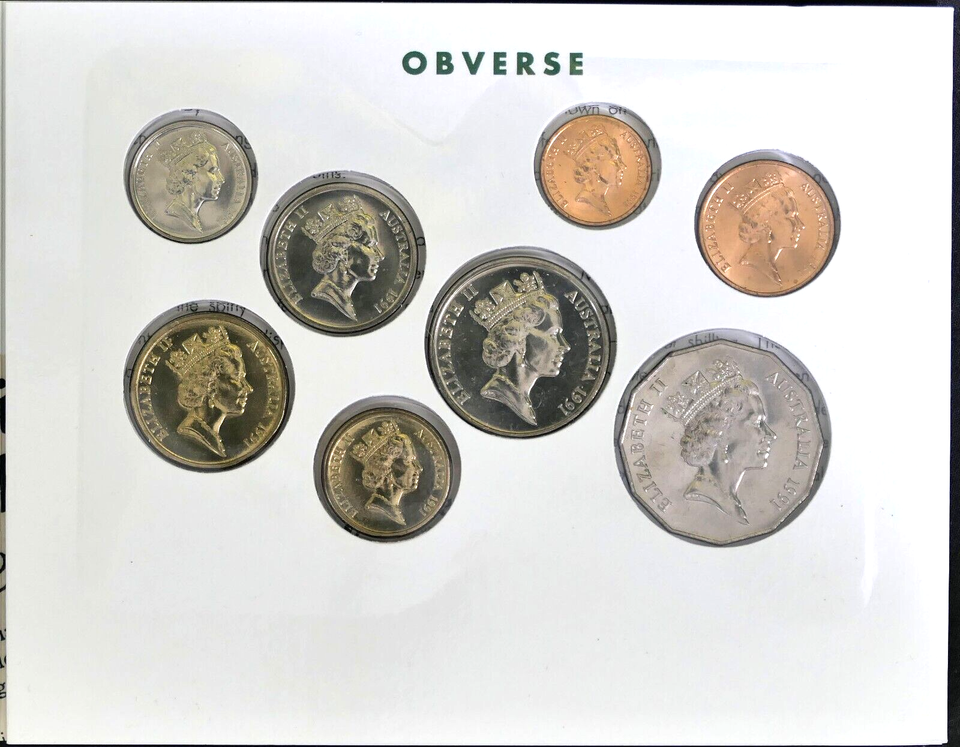 1991 MINT SET Australian Coins Uncirculated "25Years of Decimal ...