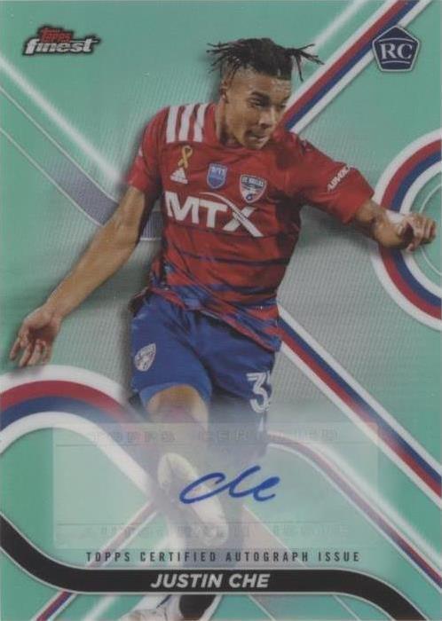 2022 Topps Finest MLS - Justin Che #29 Aqua Refractor Autographs /75 ...