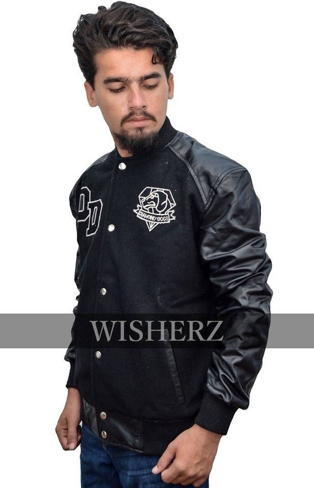 Diamond Dogs Varsity Jacket, Metal Gear Solid Big Boss Black Leather ...