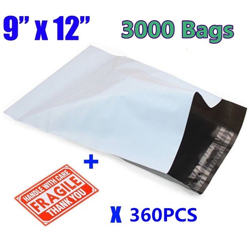 3000 9x12 Poly Mailers Envelopes Self Sealing Shipping Mailing Bags 2.5 ...