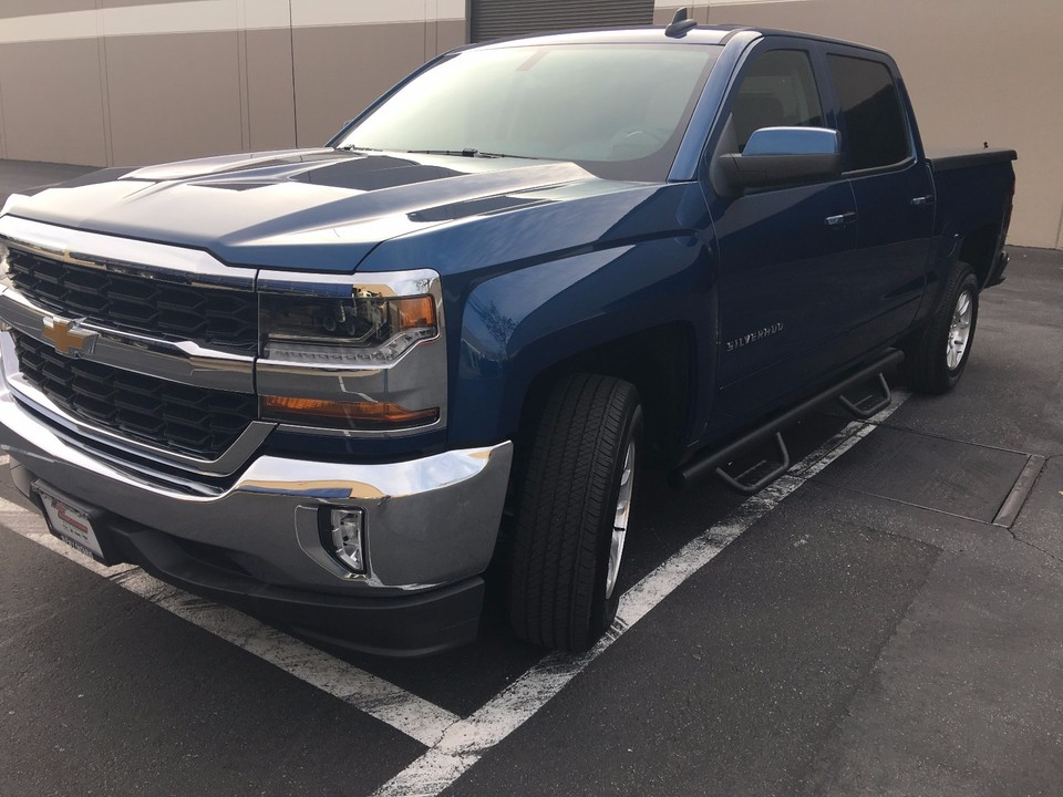 Fit 2019-2025 Chevy Silverado Crew Cab Hoop Side Steps Running Boards ...