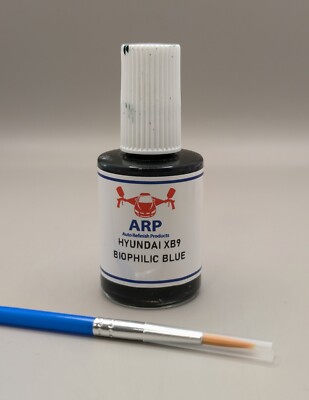 For Hyundai Code XB9 BIOPHILIC BLUE Touch up Paint + Fine Tipped Brush ...