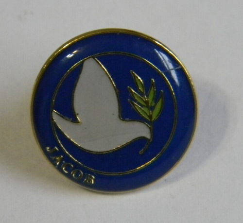 Religious gold tone blue enamel Jacob Holy Spirit Dove olive branch ...