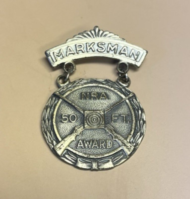 Vintage NRA 50 FT Award Marksman Pin Medal BLACKINTON National Rifle ...