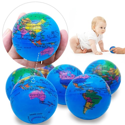 24 PCS Globe Squeeze Balls,2.5 Inch Stress Ball,Pressure Relieving ...