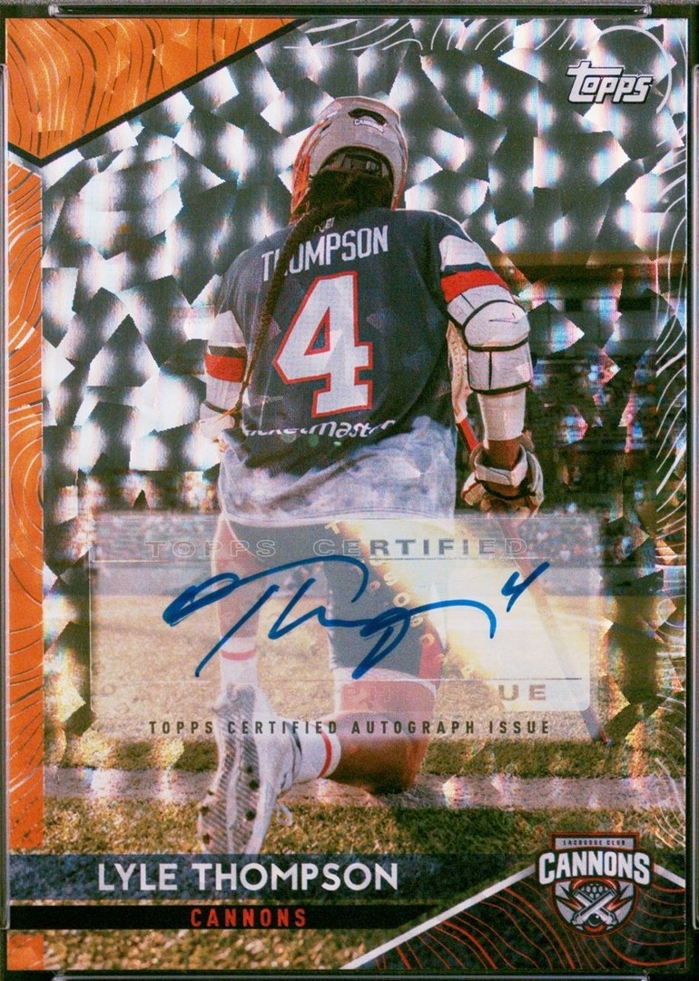2022 Topps Premier Lacrosse League - Lyle Thompson #185 Icy Orange ...