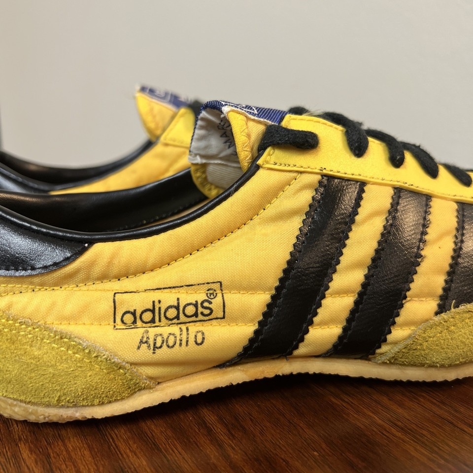 Vintage 70s Adidas Apollo Track And Field Spikes Yellow Made In Twain 3 ...