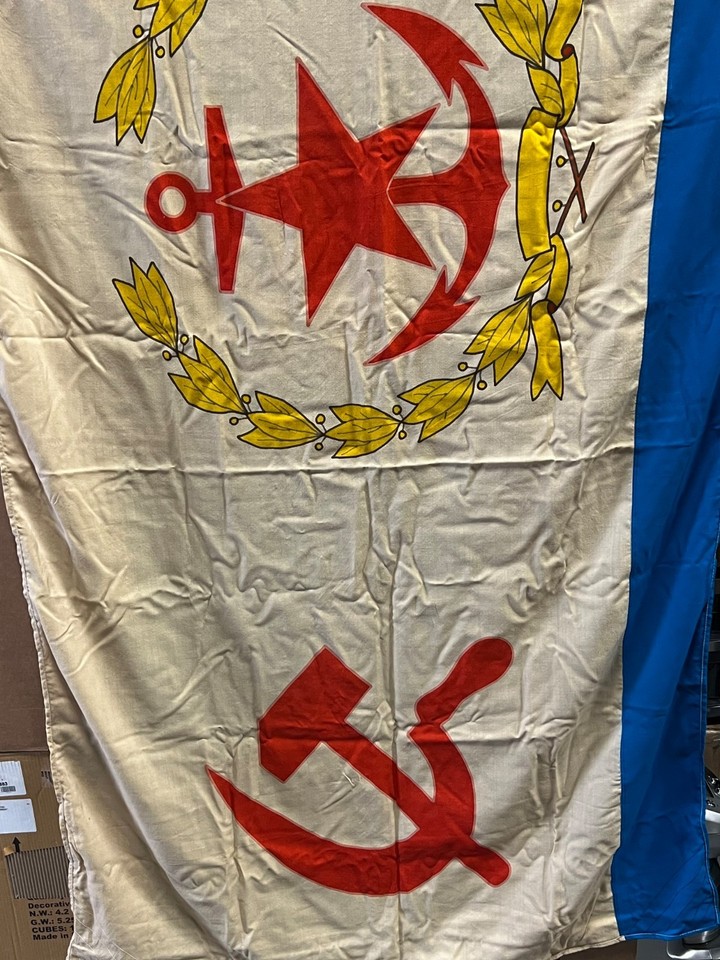 Vintage USSR Soviet Navy Political Banner Hammer Sickle Anchor Cold War ...