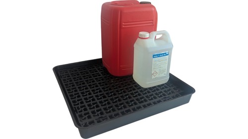 60 x 60cm Heavy-Duty Bunded Drum Tray for Safe Oil & Chemical Spill ...