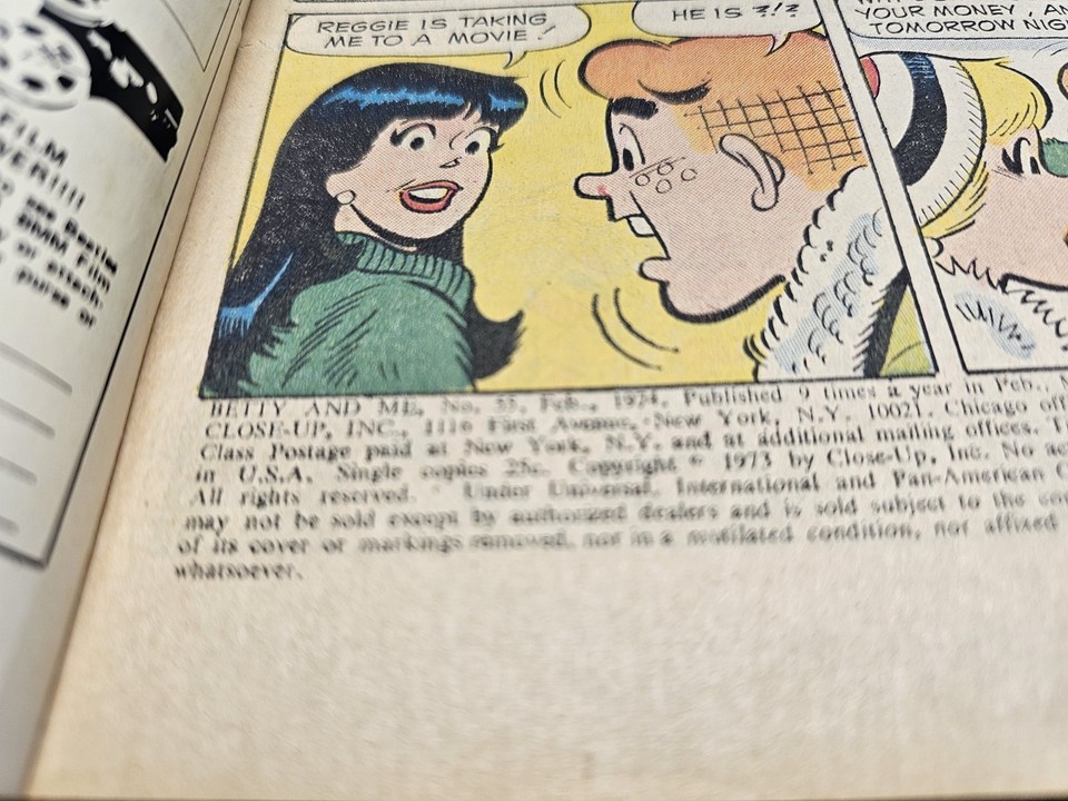 Betty And Me Innuendo Cover Comic Book Issue #55 1974 Archie Series ...