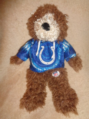 Bear NFL Indianapolis Colts Football Teddy blue satin Hoodie 14 ...