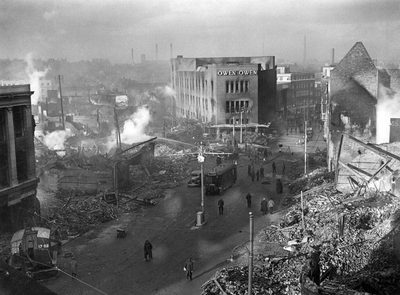 WWII B&W Photo Aerial View of Blitz Damage Coventry England WW2 World ...