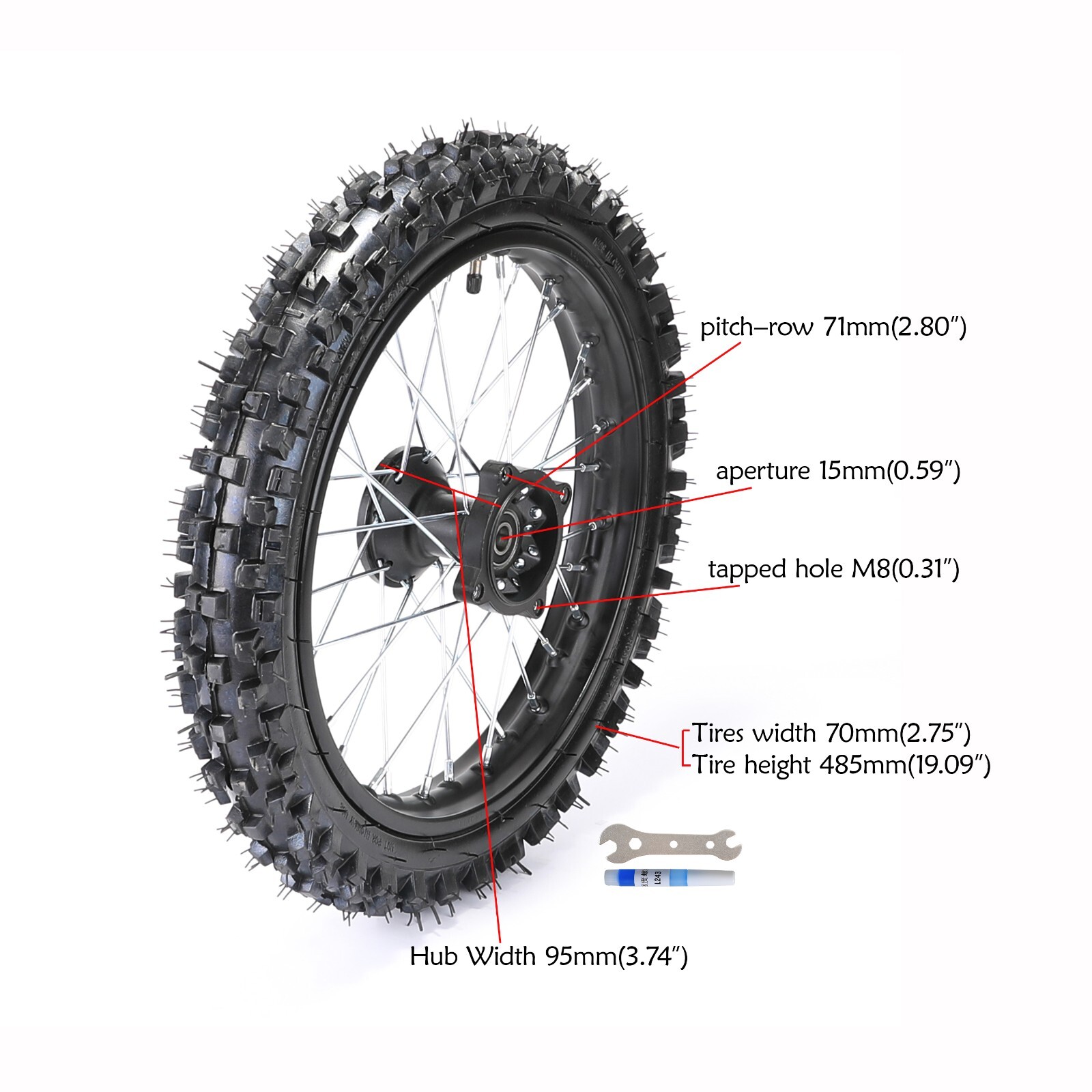 60/100-14 + 80/100-12 Wheel Tyre Rim Front Fork Triple Tree for CRF XR ...