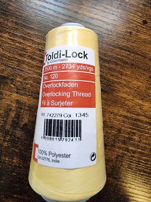 5 TOLDI-LOCK OVERLOCK THREAD. By Gutermann 100% Polyester, 2734 Yd Each ...
