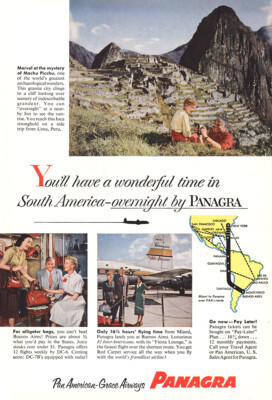 1954 Panagra: Machu Picchu Alligator Bags Vintage Print Ad | eBay