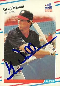 Greg Walker autographed baseball card (Chicago White Sox) 1988 Fleer ...