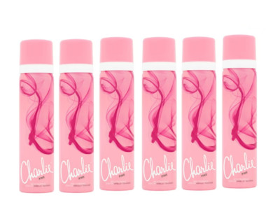 6 X CHARLIE BODY SPRAY PINK 75ML | eBay UK