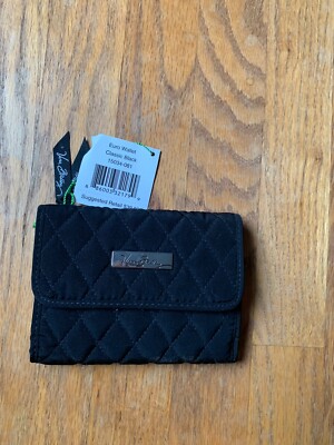 Vera Bradley Euro Wallet in Vera Vera Classic Black Microfiber | eBay