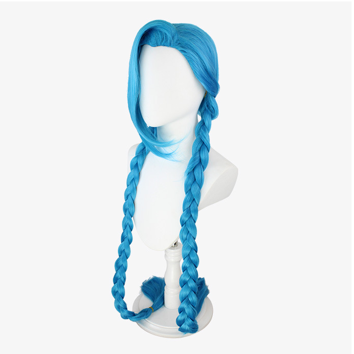 120cm/46.8" Anime Jinx Cosplay Wigs for Women Blue Braids Girls ...