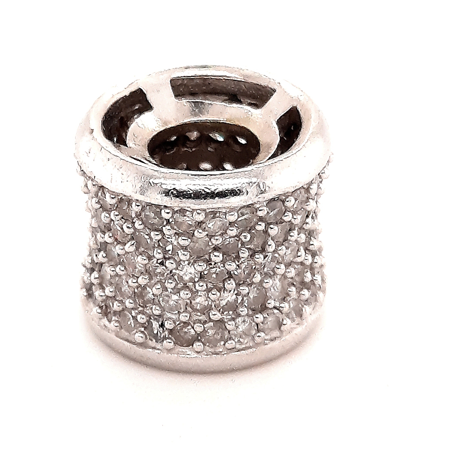 Sterling Silver & Diamond Slider Charm | eBay