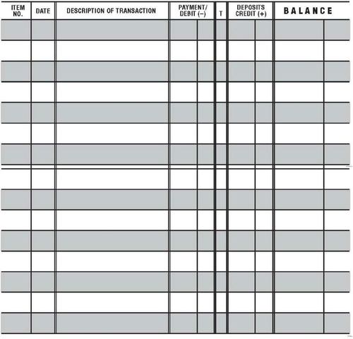 10 Easy to Read Checkbook Transaction Register Large Print Check Book ...
