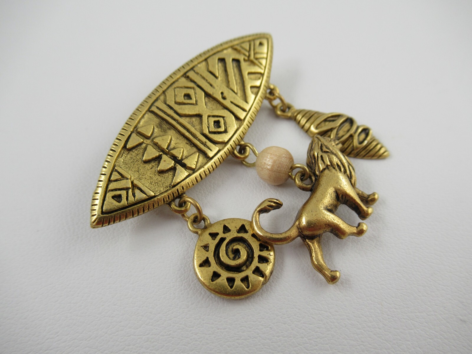 Signed Disney Lion King Simba Matte Gold Tone Hanging… - Gem