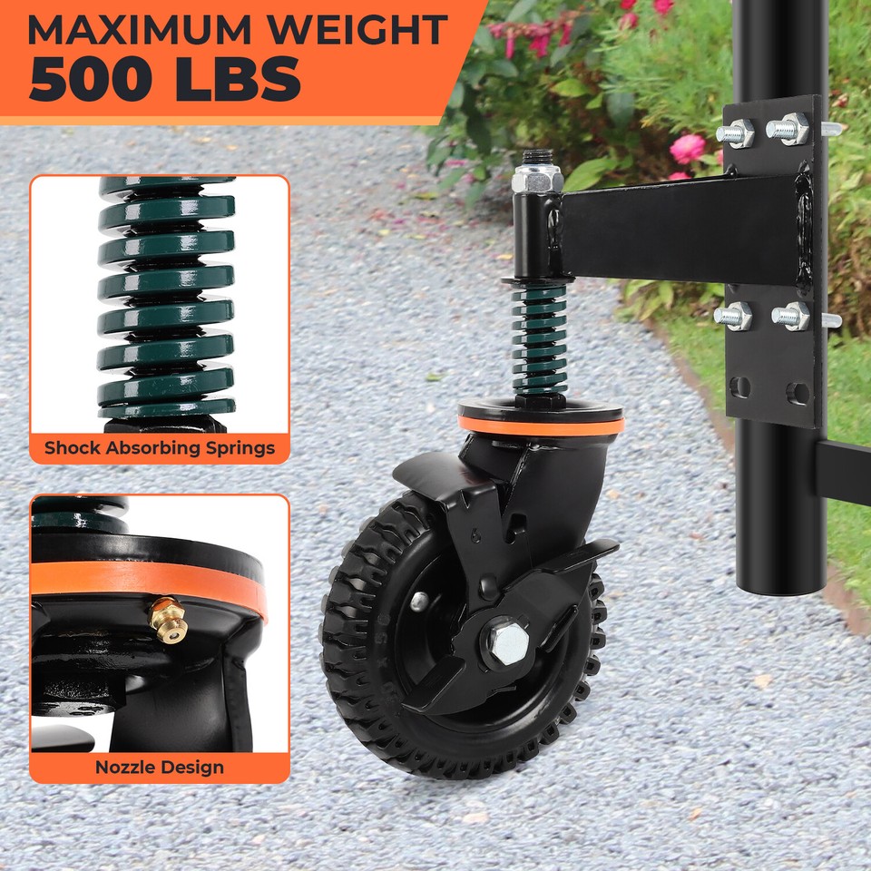 2pack 6inch Gate Wheel with Brake, Moves Smoothly Fence Gate Wheel, 600 ...